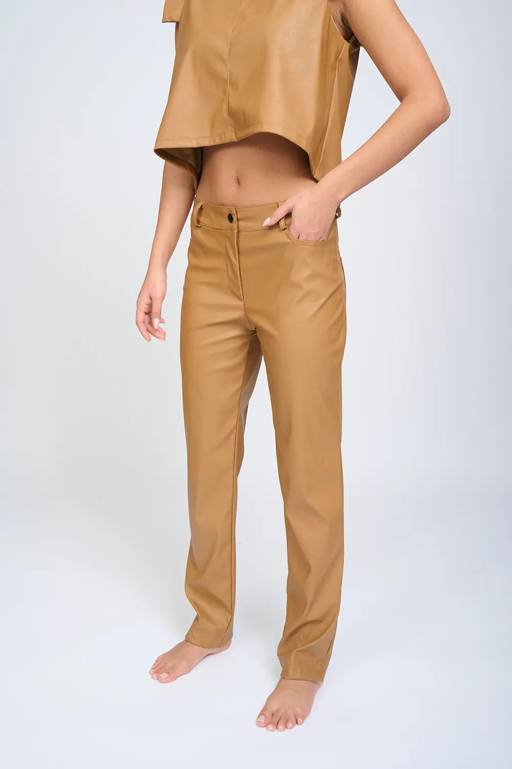 Ella Pants Camel Brown – Layou Design by Shay Sobol